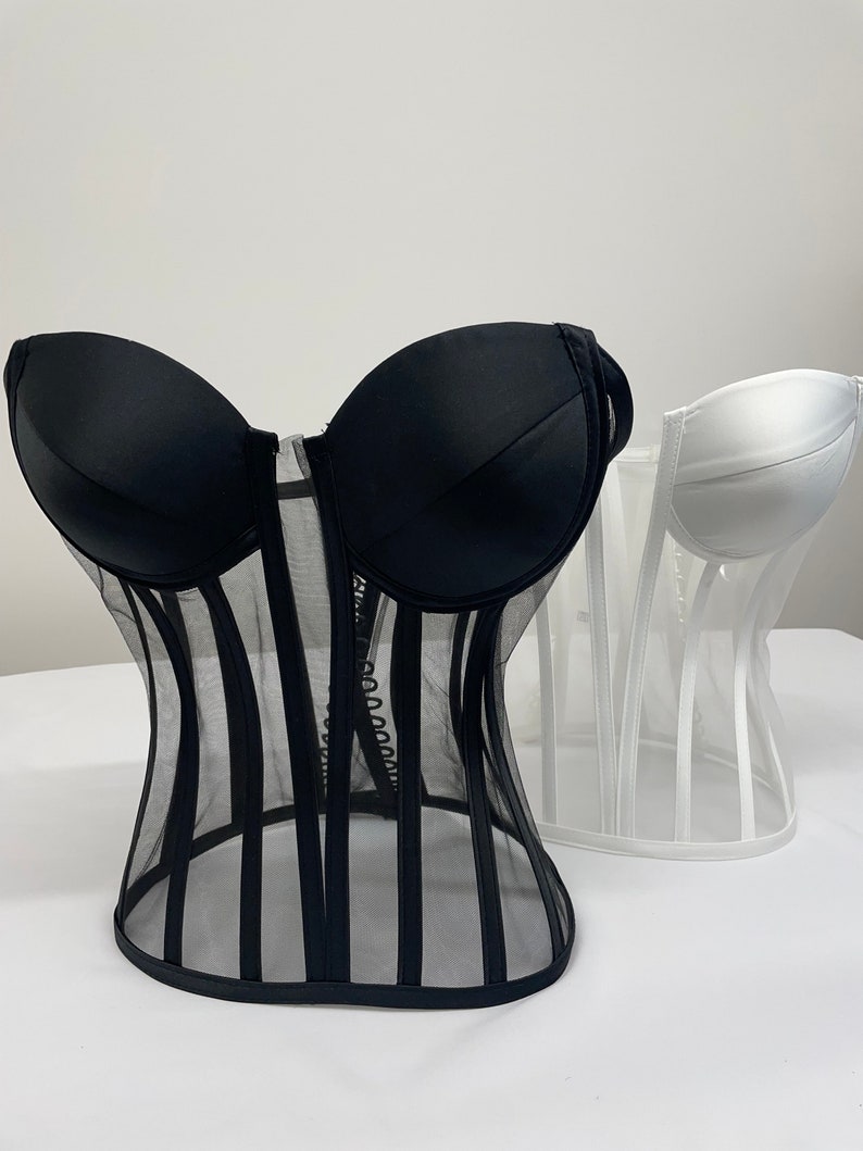 Transparent Corset Sheer Bustier Bridal Corset Tulle - Etsy