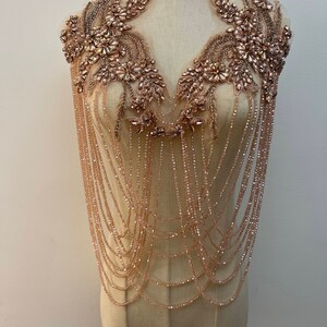 Beaded Sparkling Rhinestone Appliqué Sew-on Patches With Tassel Detail ...