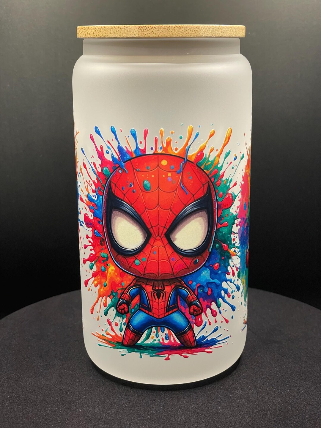 Spider-man 16oz. Frosted Glass Can Cup - Etsy
