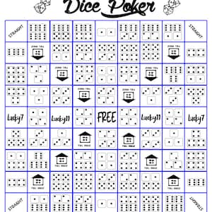 Poker Dice Game Board Templat - Etsy