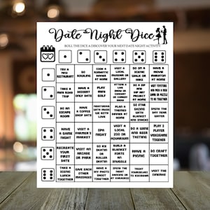 Date Night Dice Game: DIY Couples Gift - SVG, PDF (digital Download) - Etsy