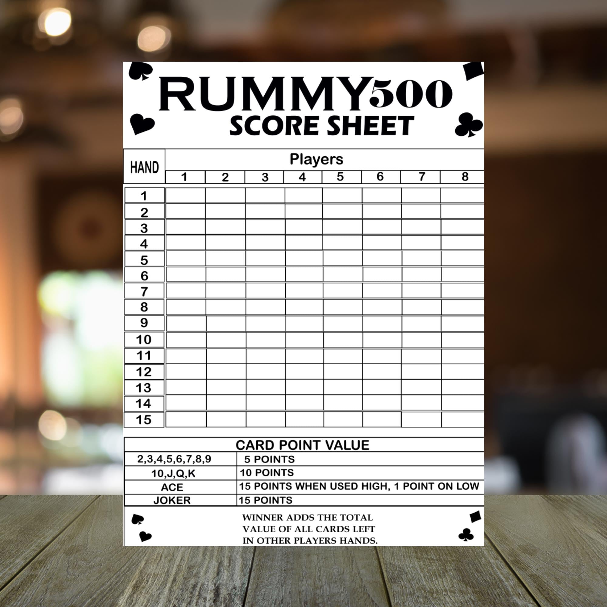 Rummy 500 Scoreboard | Printable Card Game Score Sheet (PDF, PNG, JPG ...