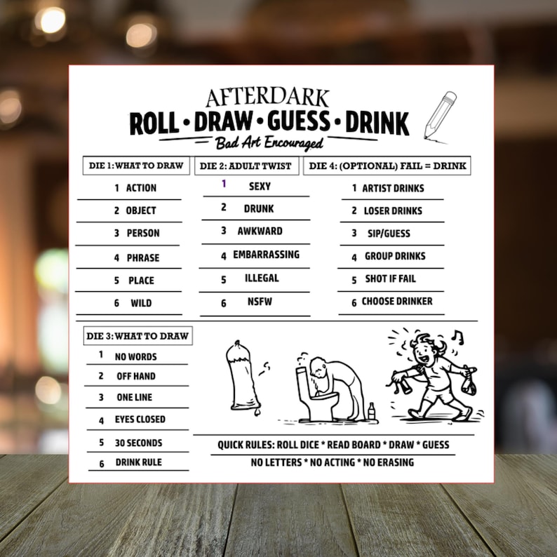 After Dark Drawing Game | Adult Pictionary, Party Fun (digital Download ...