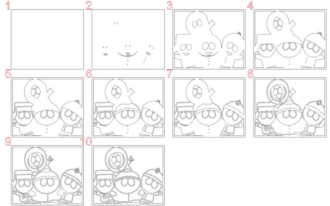 Cartoon Characters Multilayer SVG, Cartoon Characters Cut File, Plywood ...