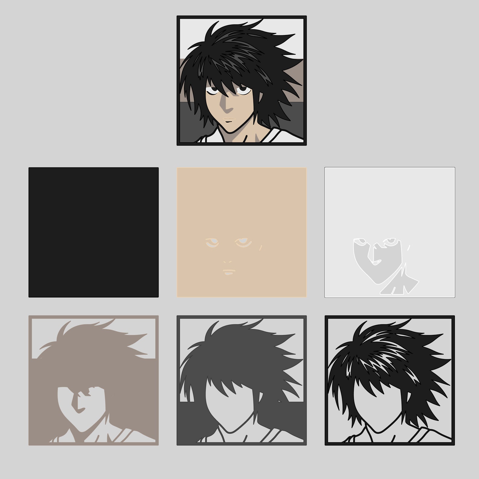 Anime Character Multilayer SVG, Anime Character Cut File, Plywood ...