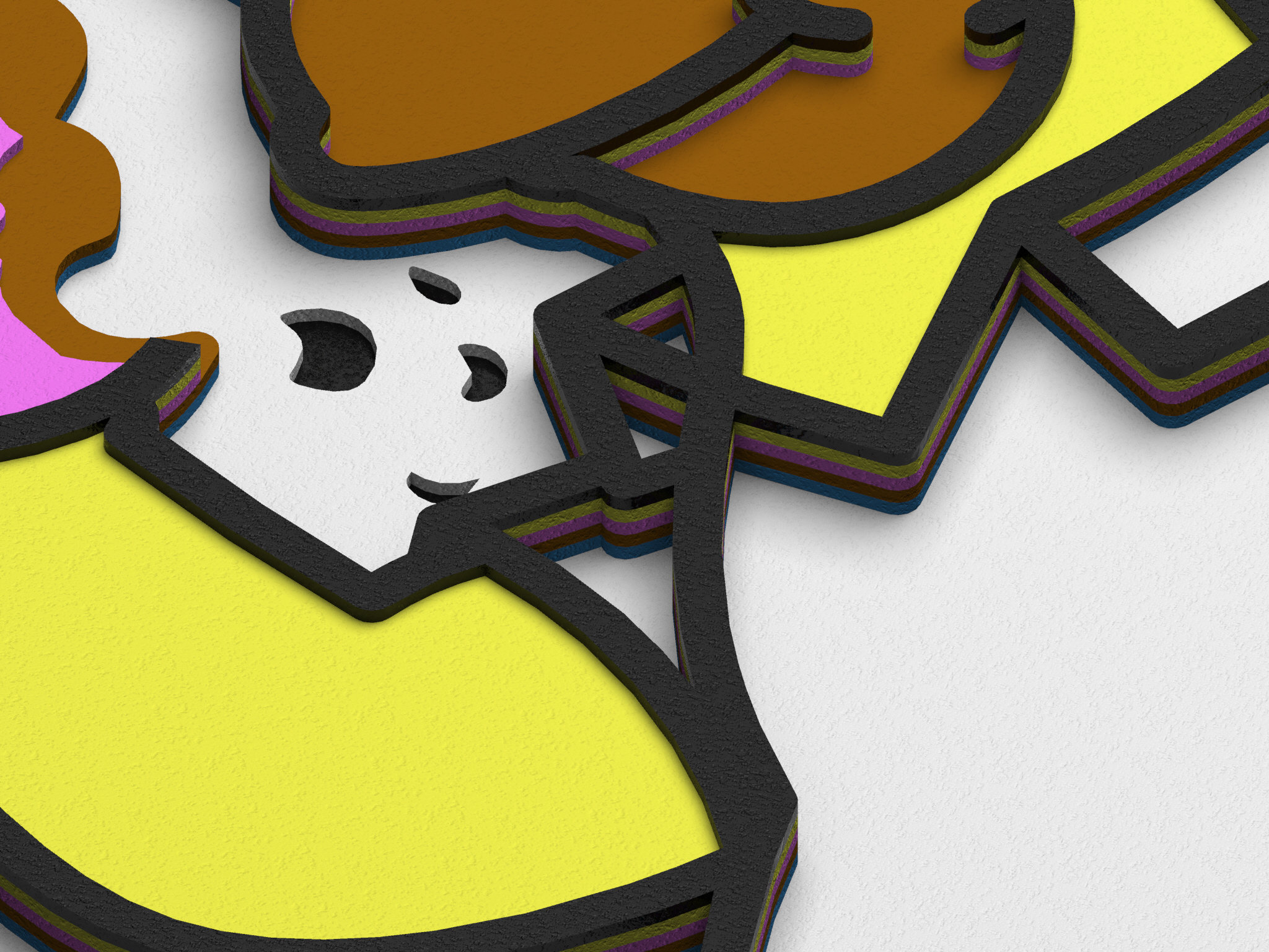 Cartoon Character Multilayer SVG, Cartoon Character Cut File, Plywood ...