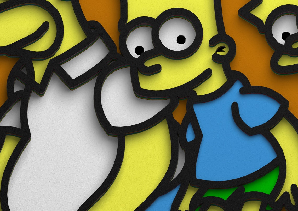 Cartoon Characters Multilayer SVG, Cartoon Characters Cut File, Plywood ...