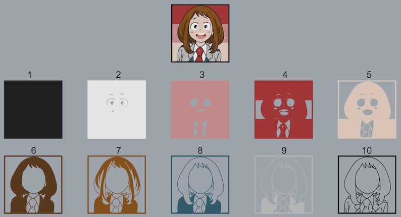 Anime Character Multilayer SVG, Anime Character Cut File, Plywood ...