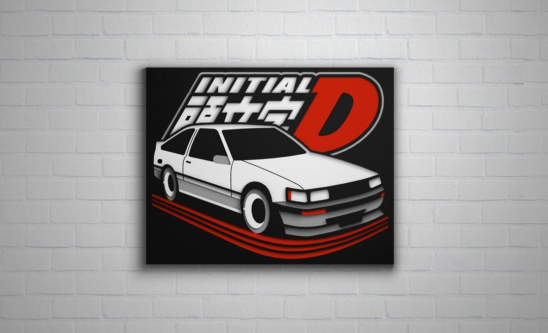 Anime Character Car AE86 Multilayer SVG, Anime Character Cut File ...