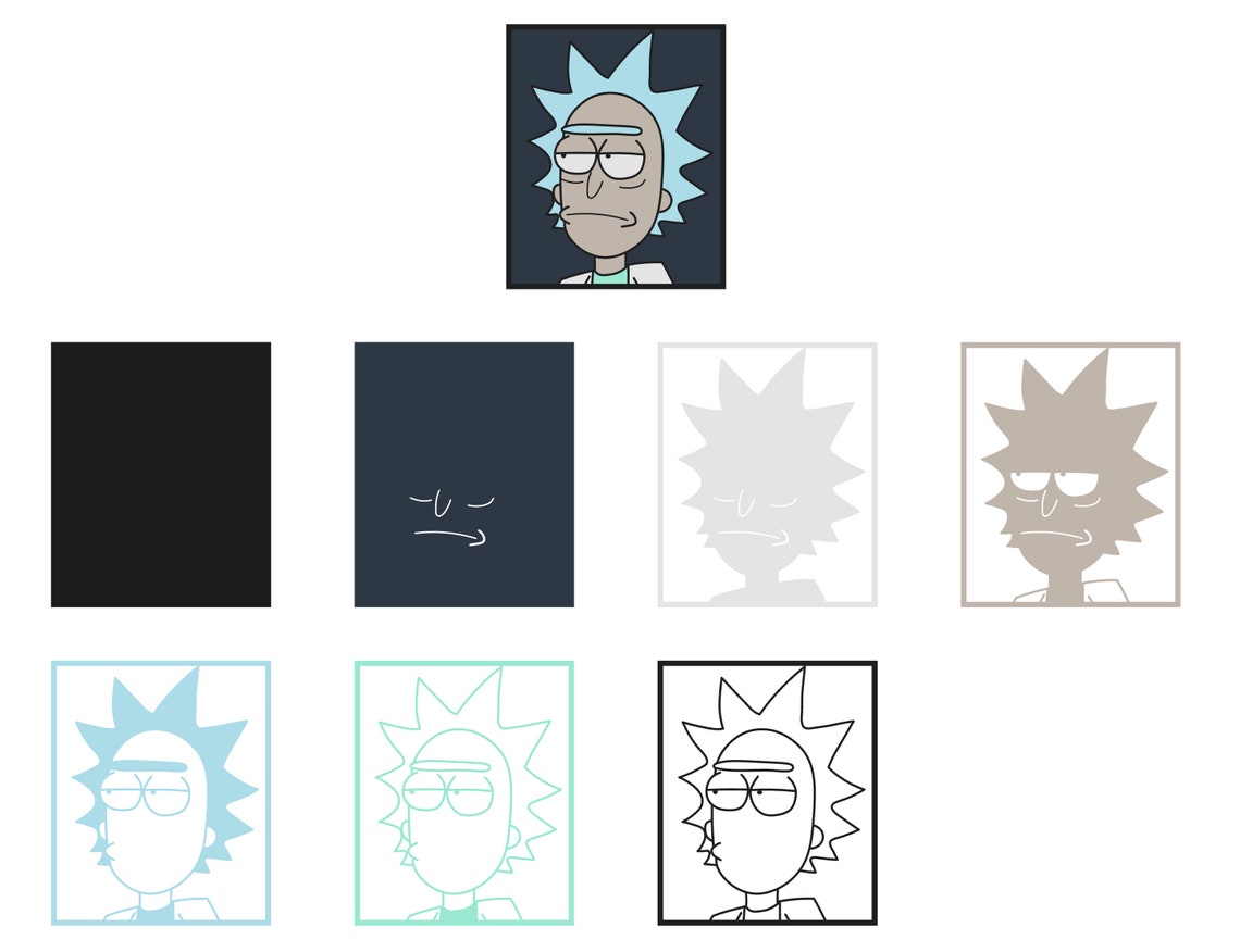 Cartoon Characters Multilayer SVG, Cartoon Characters Cut File, Plywood ...