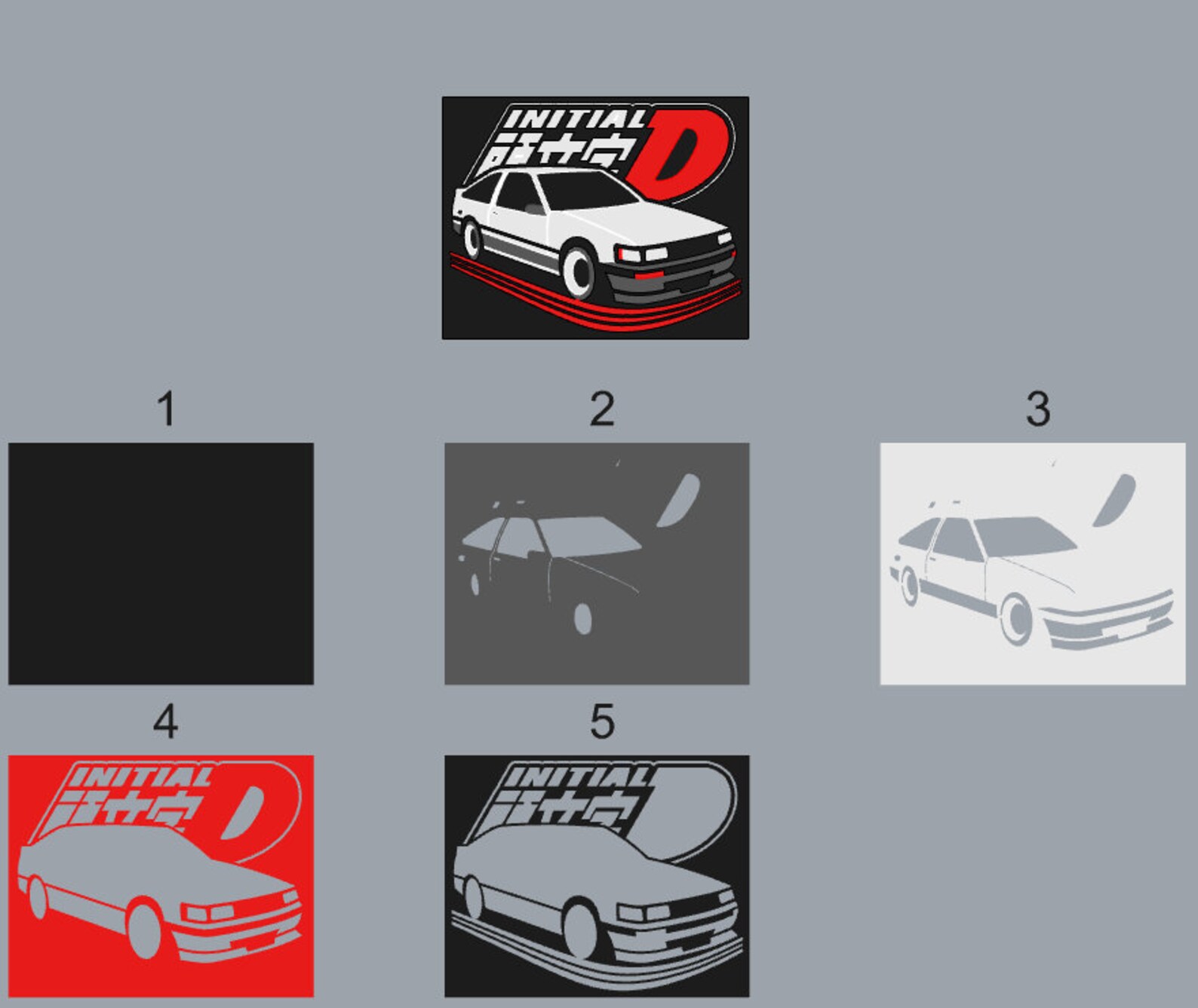 Anime Character Car AE86 Multilayer SVG, Anime Character Cut File ...