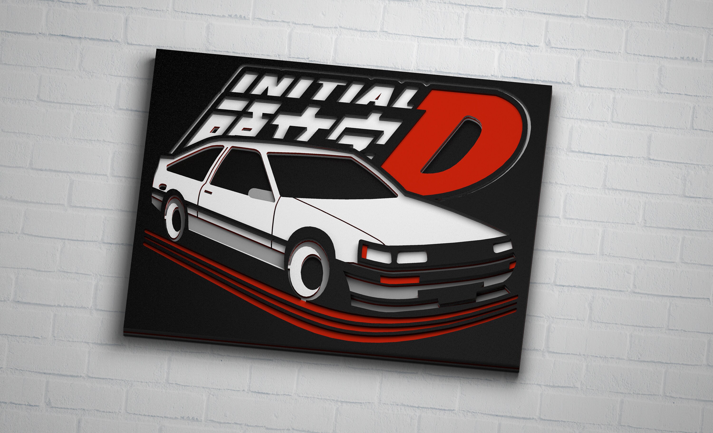 Anime Character Car AE86 Multilayer SVG, Anime Character Cut File ...