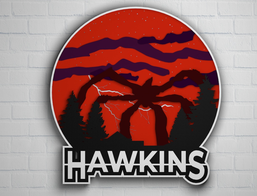 Hawkins City Sign Multilayer SVG, Hawkins City Sign Cut File, Plywood ...
