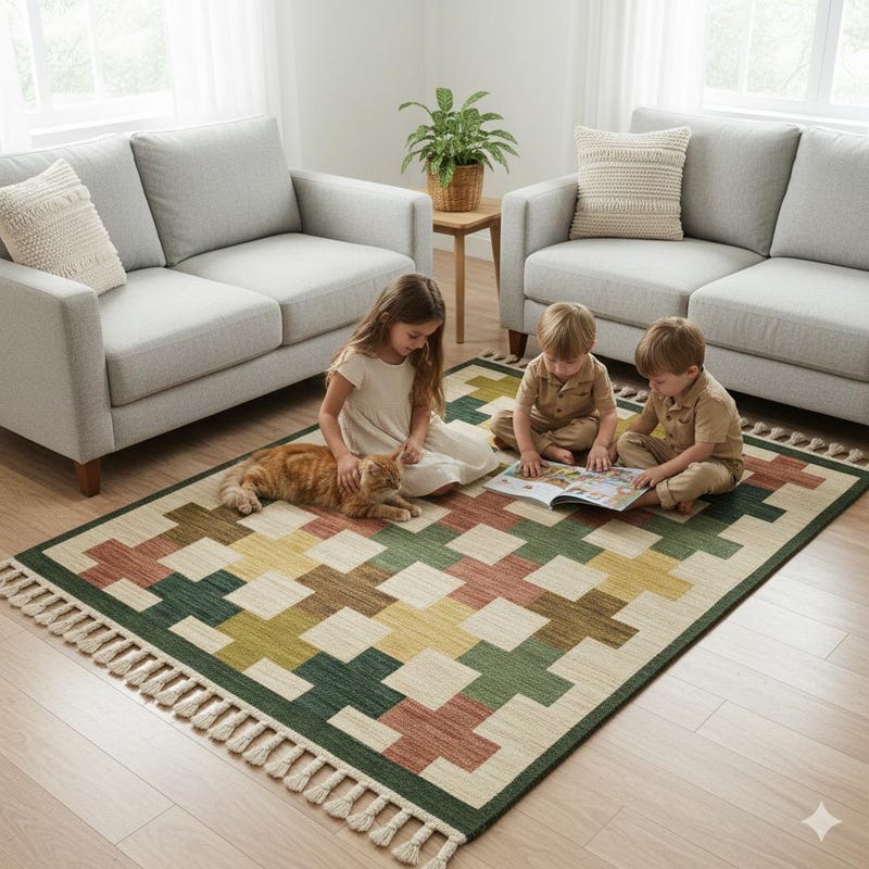 Swiss Cross Rug - Etsy