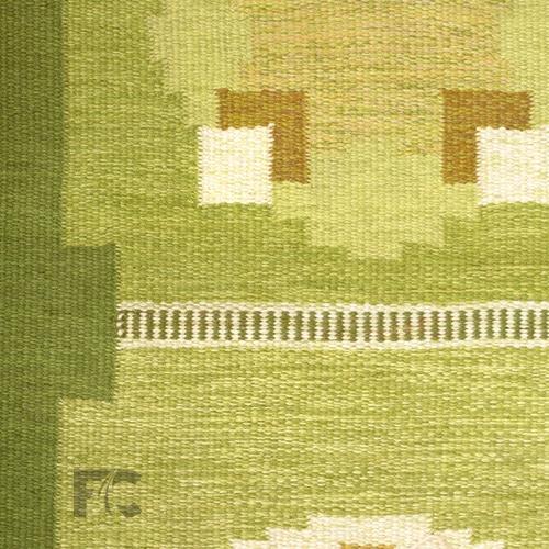 Flat Weave Rug Green and Beige Rug, Handwoven Area Rug, Cotton Striped ...
