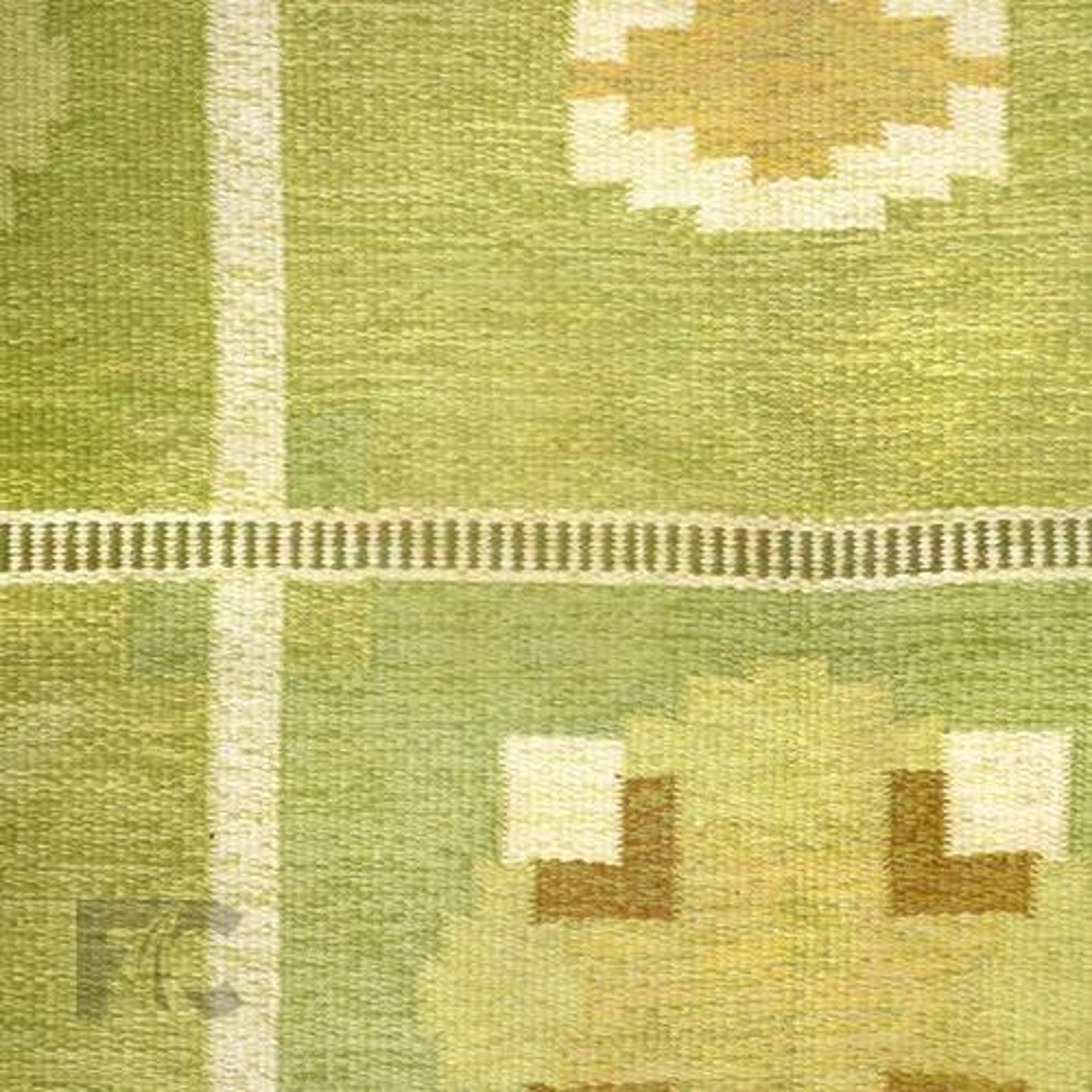 Flat Weave Rug Green and Beige Rug, Handwoven Area Rug, Cotton Striped ...
