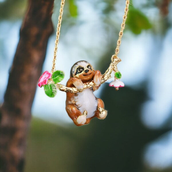 Sloth Necklace - Etsy
