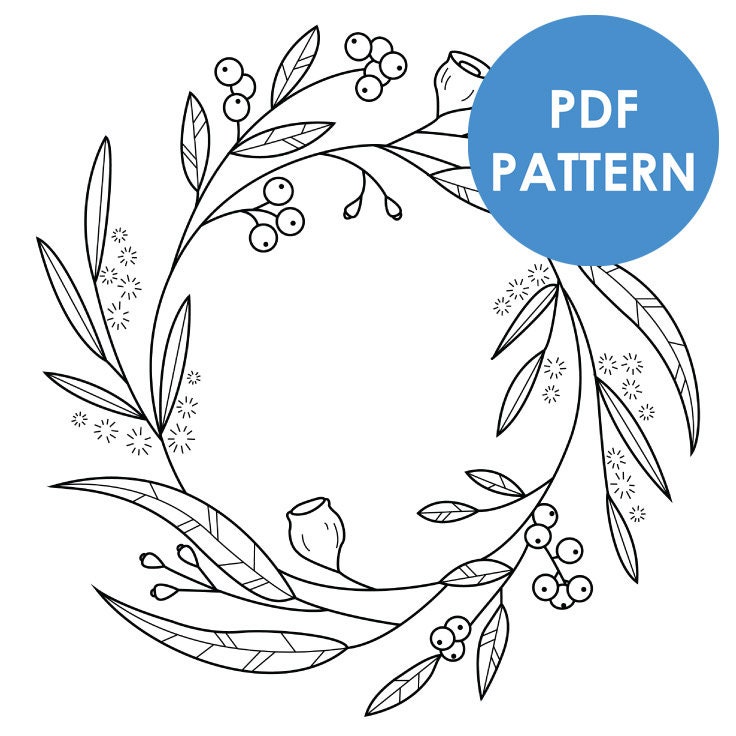PDF Pattern Embroidery Christmas Wreath - Etsy
