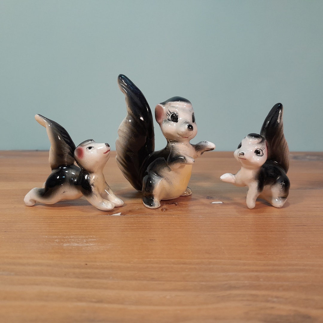 Ceramic Skunk Family, Set of 3 - Etsy