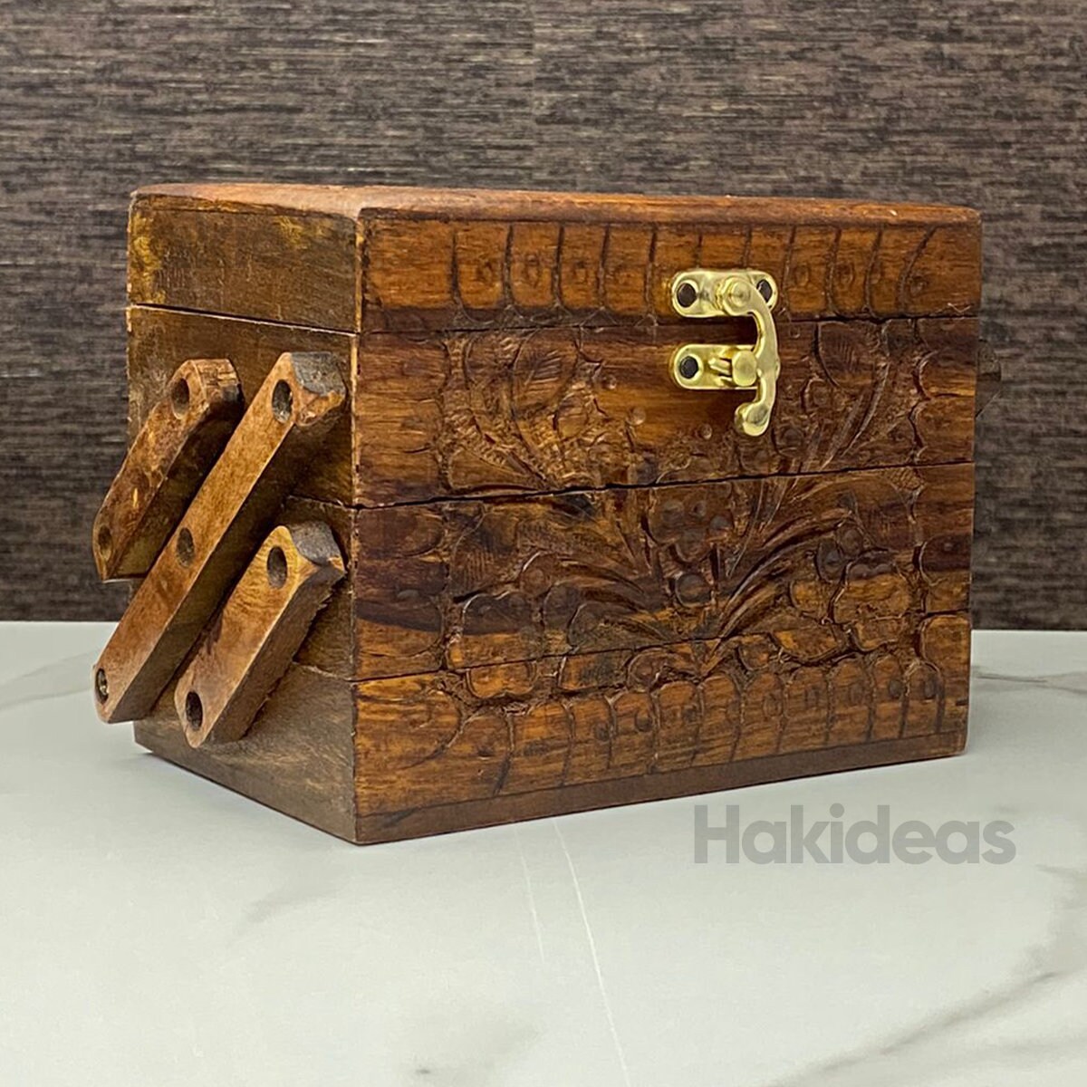 Wooden Large Vintage Case Beauty Boxes Make up Jewelery Cosmetic ...