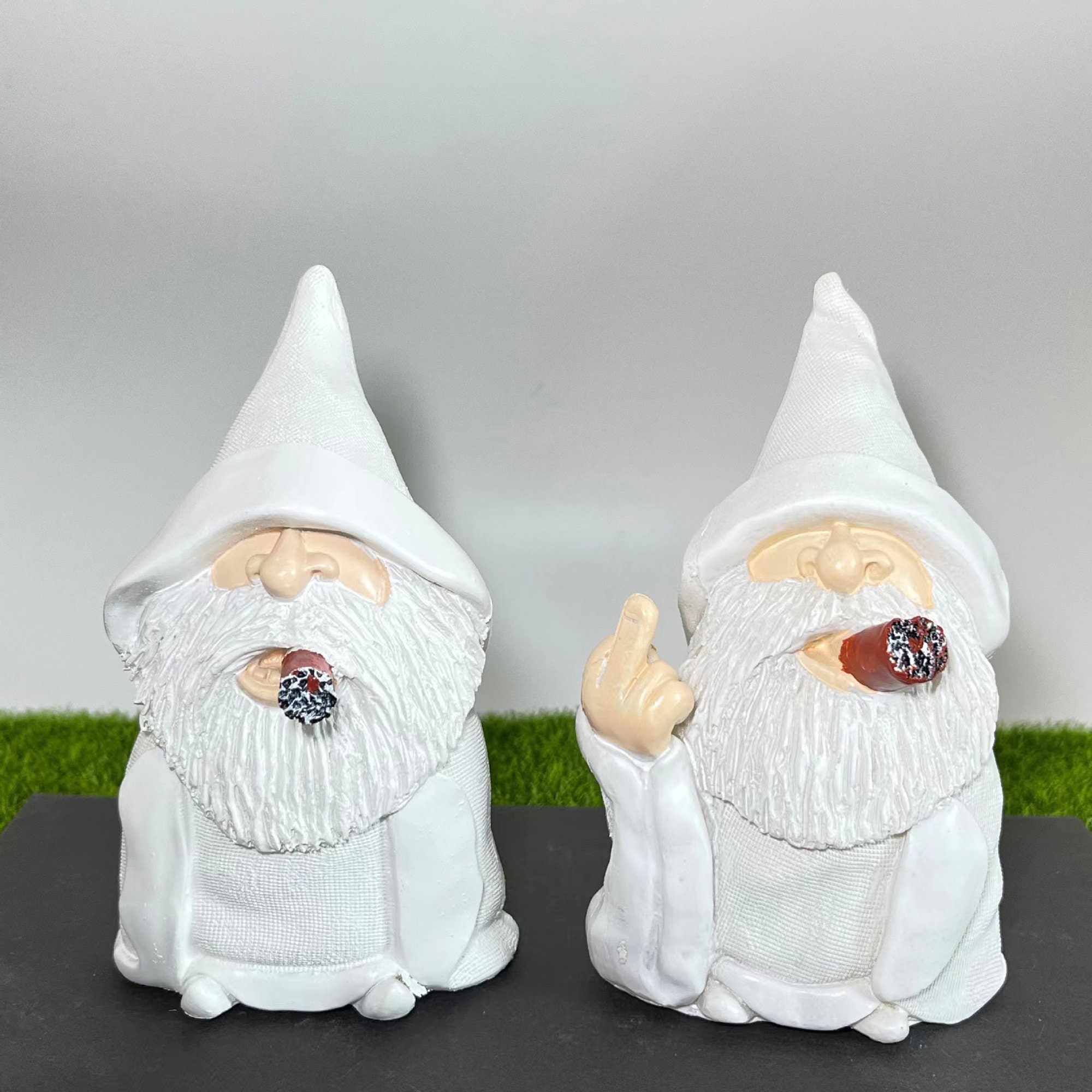 Gnomes Middle Finger Smoking White Wizard Dwarf Tree Face - Etsy