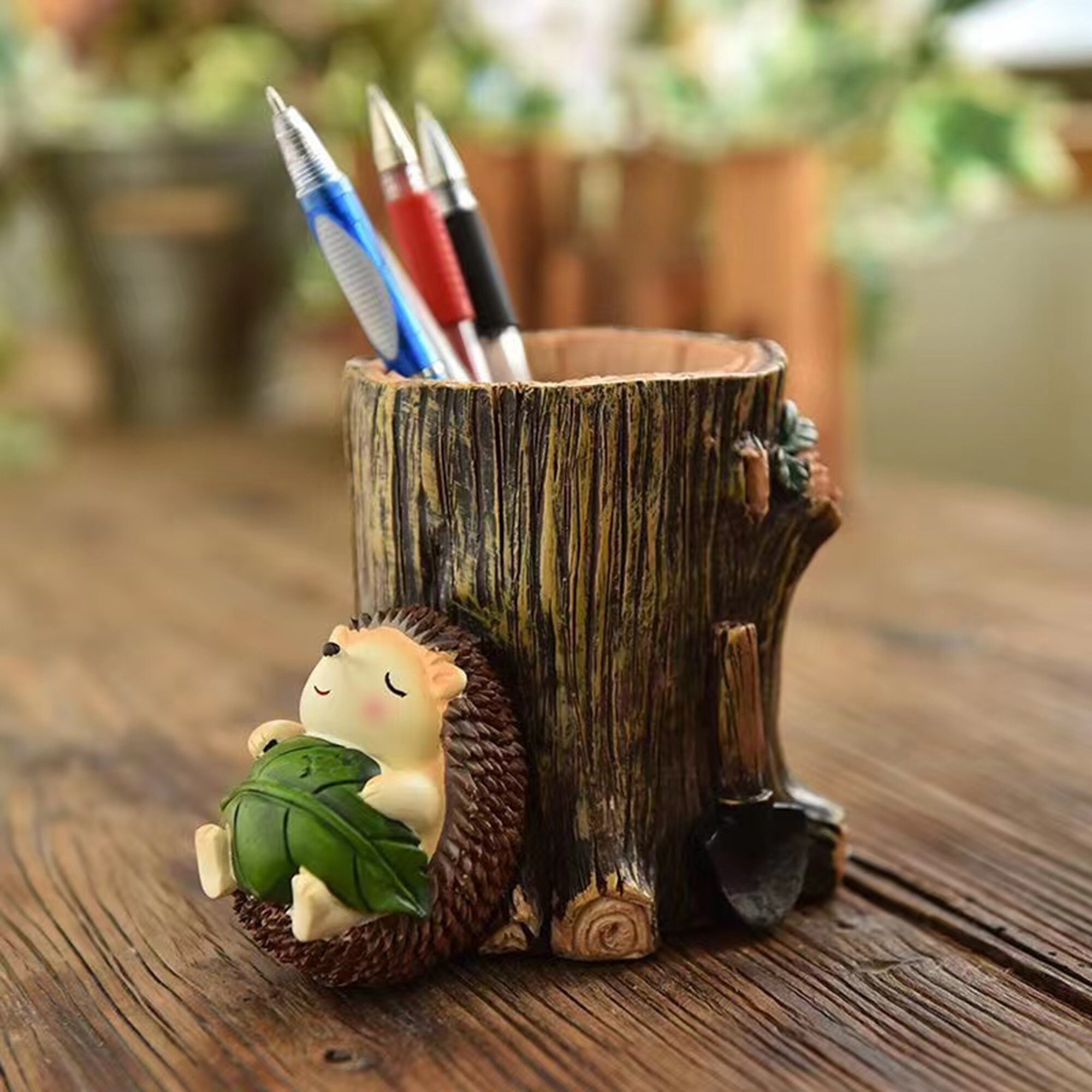 Hedgehog Pen Holder Resin Pen Container Hedgehog Figurine - Etsy