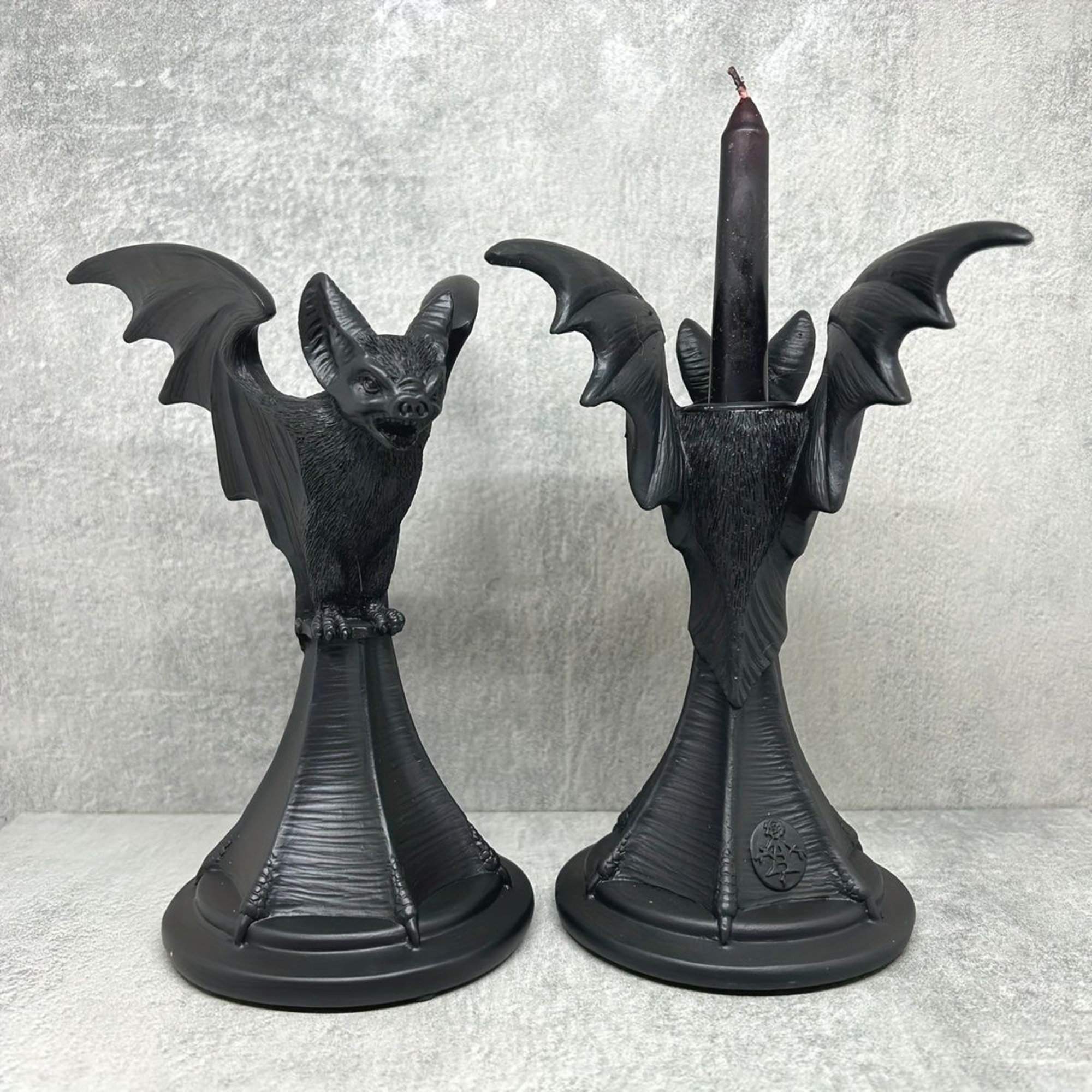 Bat Candle Holder Resin Gothic Bat Candlestick Bat Figurine Vintage ...