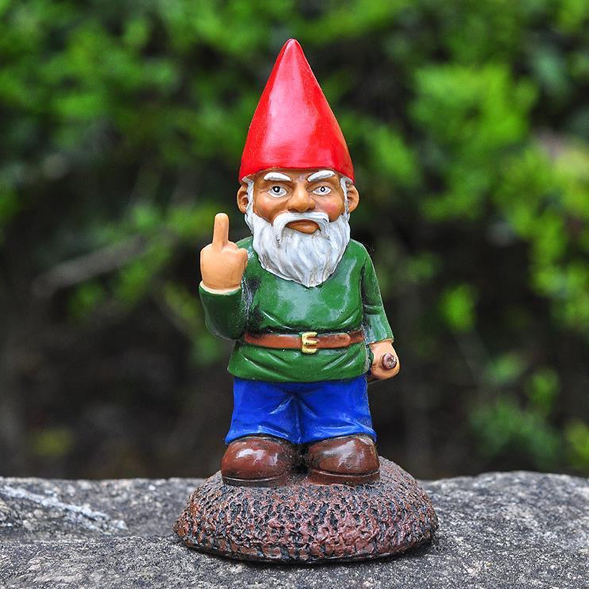 Gnomes Middle Finger Wizard Dwarf With Red Hat Tree Face Resin - Etsy