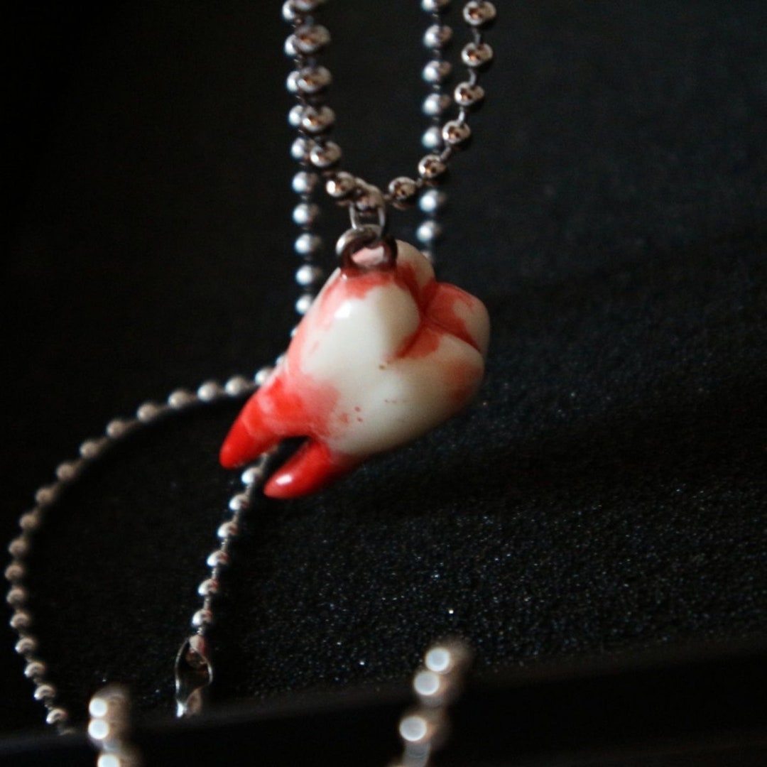 Teeth Neckalce Teeth Statue Resin Teeth Pendant Bookshelf Decor Punk ...