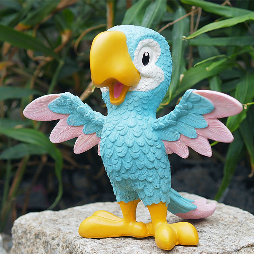 Parrot Statue Resin Bookshelf Decor Parrot Sculptures Bookshelf Desktop ...