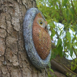 Owl Tree Face Resin Owl Tree Hugger Fairy Owl Statue Animal Figurine ...