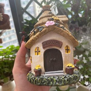 Welcome Home Statue Resin House Figurine Home Statue Tree Face With ...