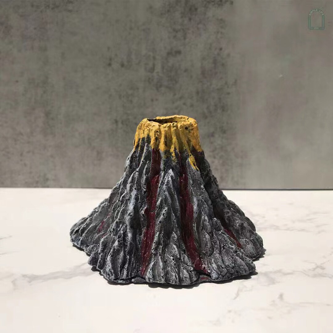 Volcano Figurine Volcano Statue Fish Tank Sculpture Resin Fairy Volcano ...