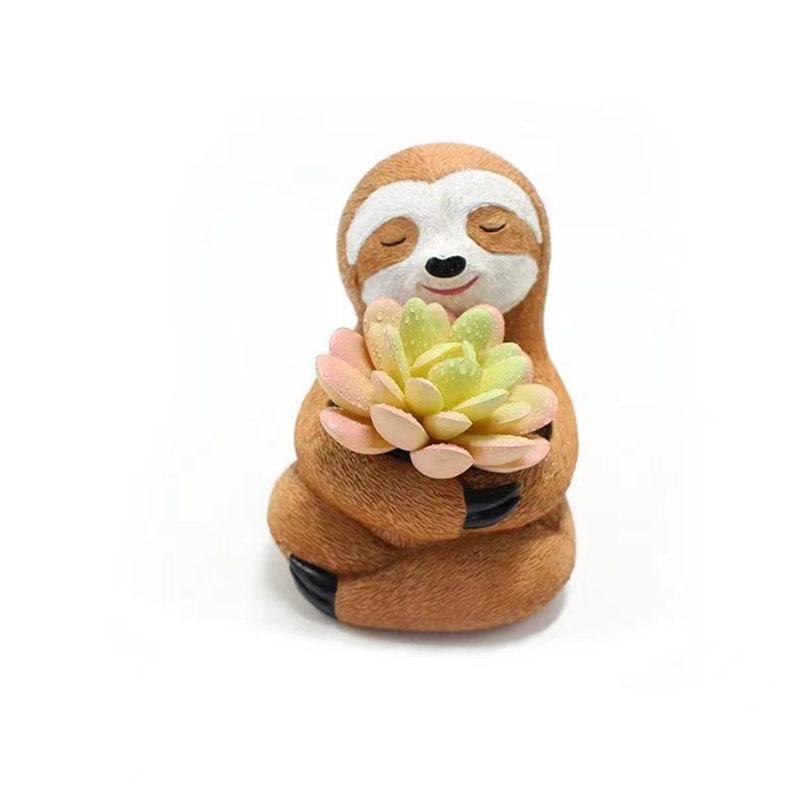 Sloth Statue Vase Resin Sloth Figurine Flowerpot Animal Statue Resin ...