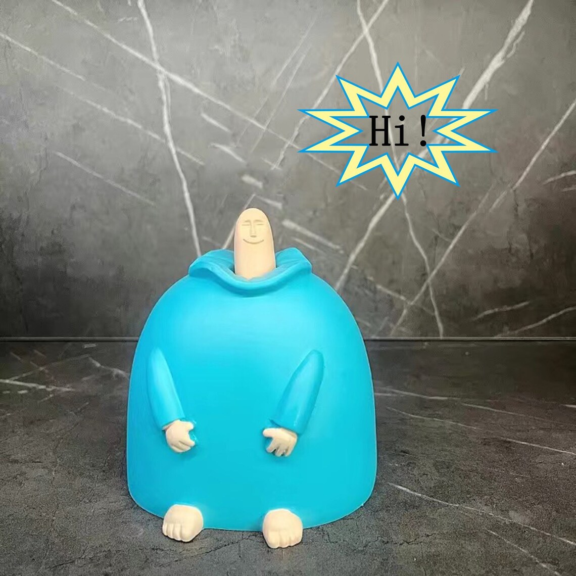 Middle Finger Figurine Blue Smile Middle Finger Statue Resin - Etsy