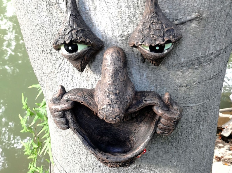 Fairy Tree Face Resin Fairy House Tree Hugger Resin Clown - Etsy