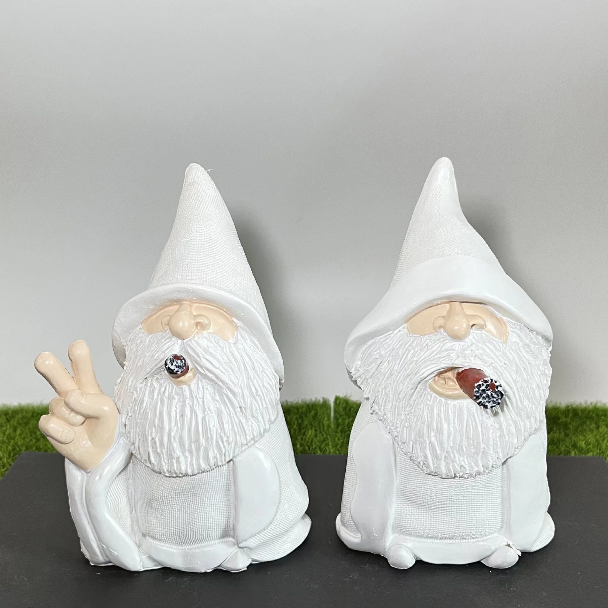 Gnomes Middle Finger Smoking White Wizard Dwarf Tree Face - Etsy