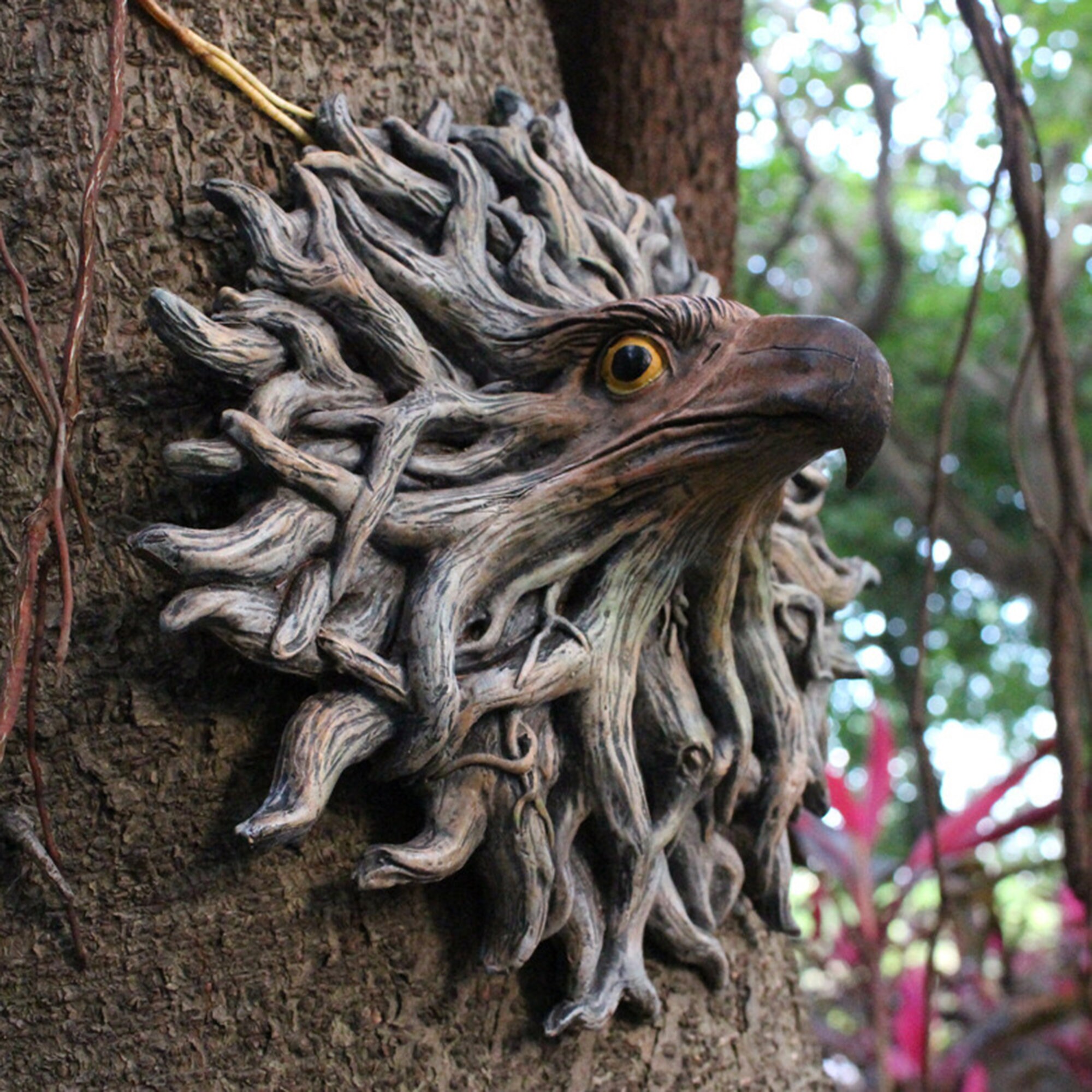Fairy Eagle Tree Face Resin Fairy House Tree Hugger Root Tree - Etsy