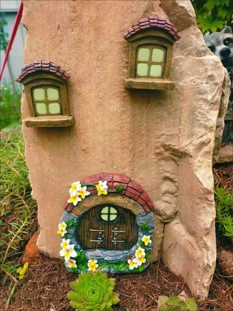 Fairy Door and Window Tree Face Resin Fairy House Tree Hugger - Etsy