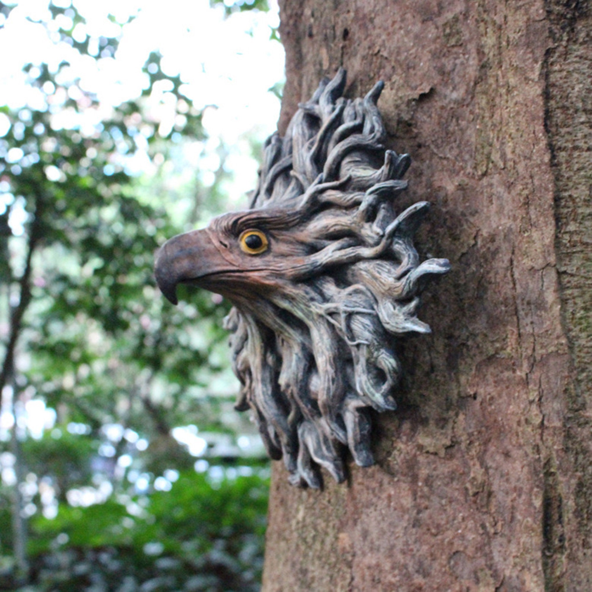 Fairy Eagle Tree Face Resin Fairy House Tree Hugger Root Tree - Etsy