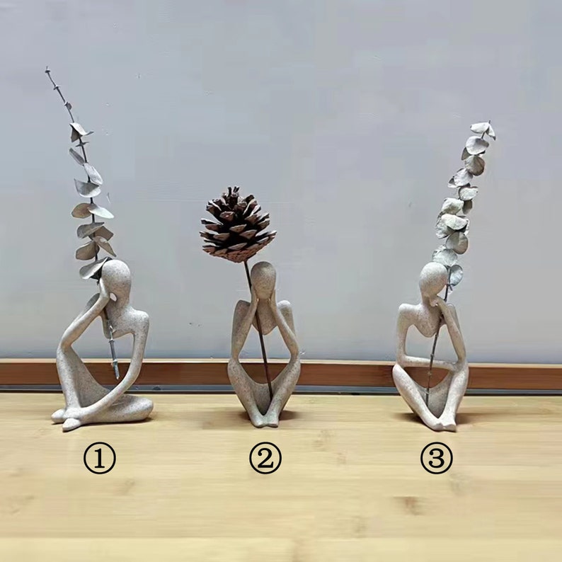 Thinker Statue Thinker Figurine Thinking Woman Thinking Man Abstract ...