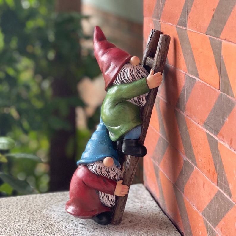 Gnomes Elf Climbing Ladder Tree Face Resin Tree Hugger Fairy - Etsy