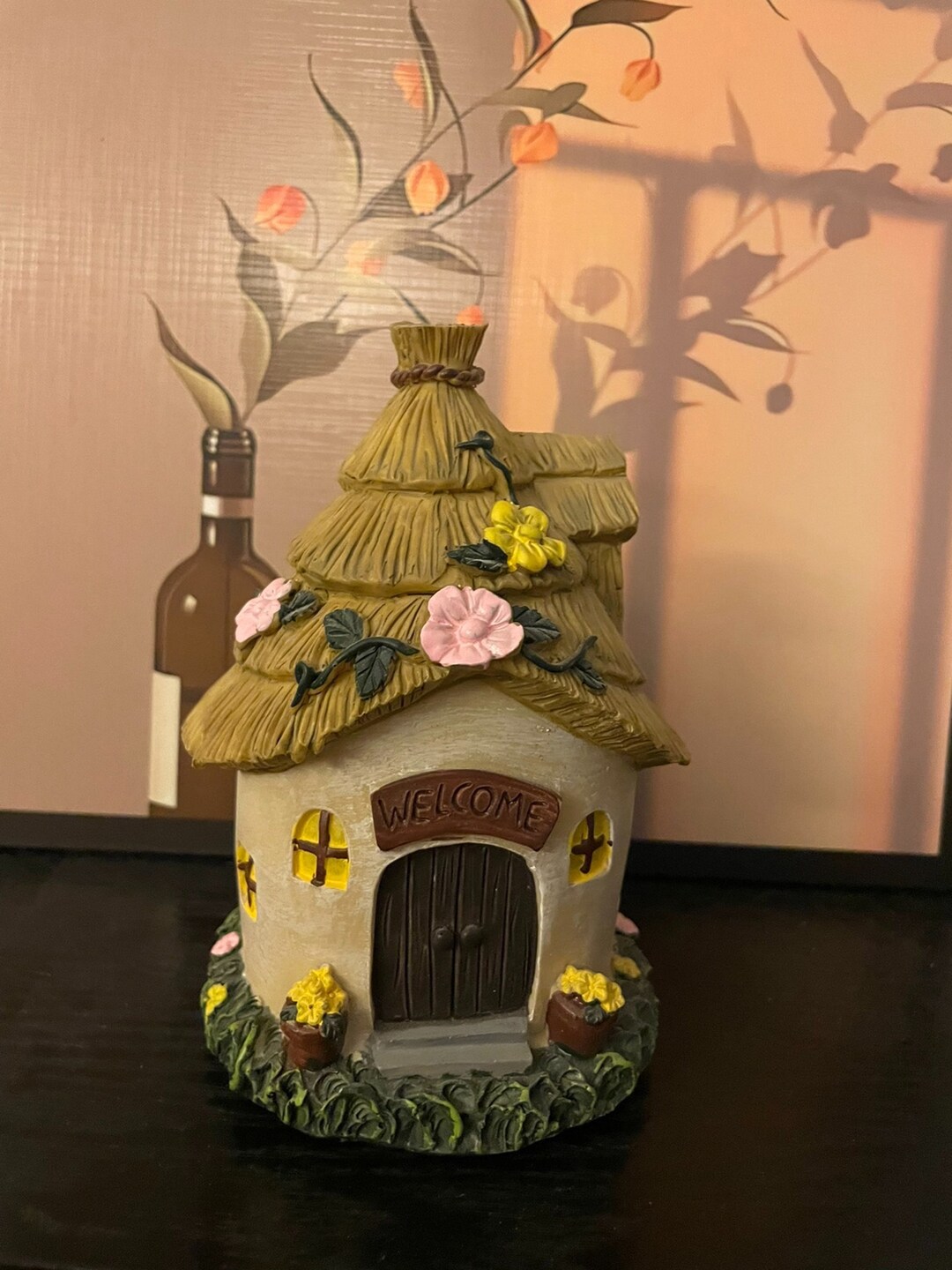 Welcome Home Statue Resin House Figurine Home Statue Tree Face With ...