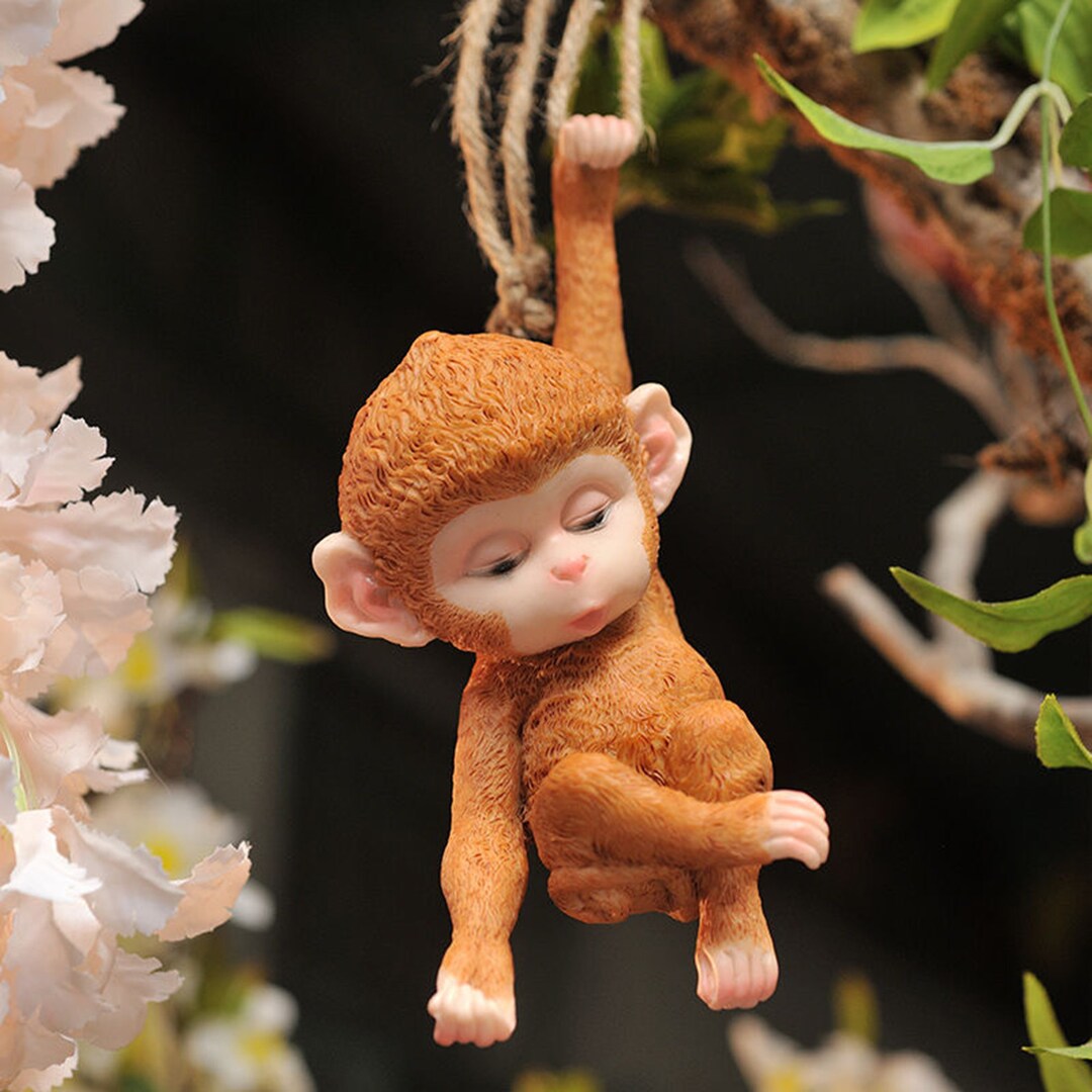 Swing Monkey Statue Monkey Sculpture Resin Monkey Figurine Resin Animal ...
