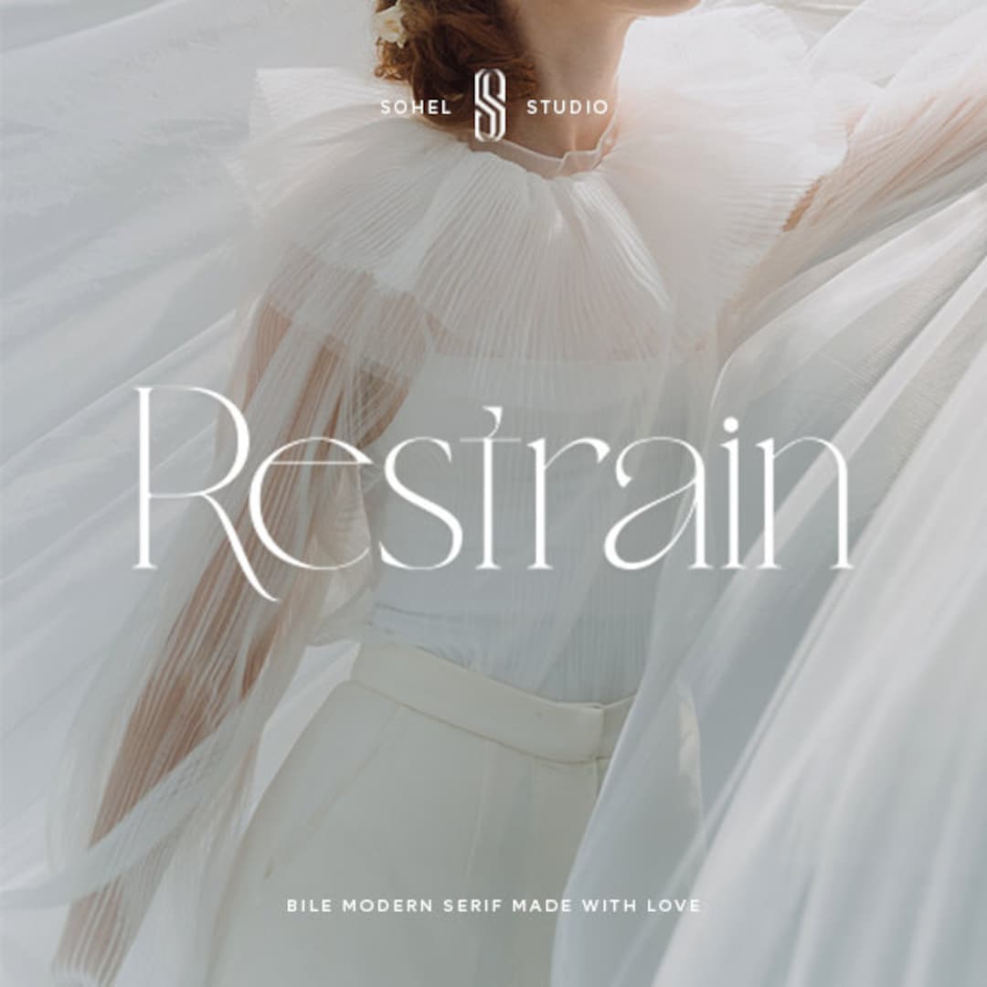 Restrain - Elegant Branding Serif Font, Modern Typeface, Luxury Logo ...