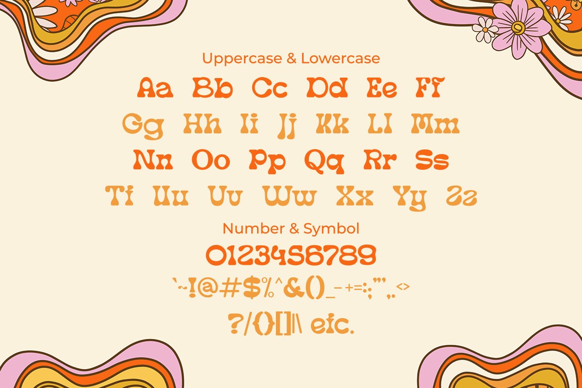 Mocking Mango Boho Fonts, Retro Fonts, Groovy Fonts, 60s Font, Craft ...