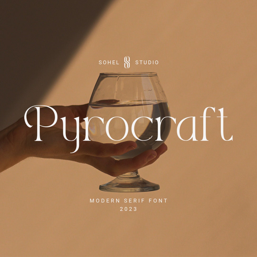 Pyrocraft - Elegant Modern Serif Font for Branding, Canva Project, Cricut, Farmhouse Designs ...
