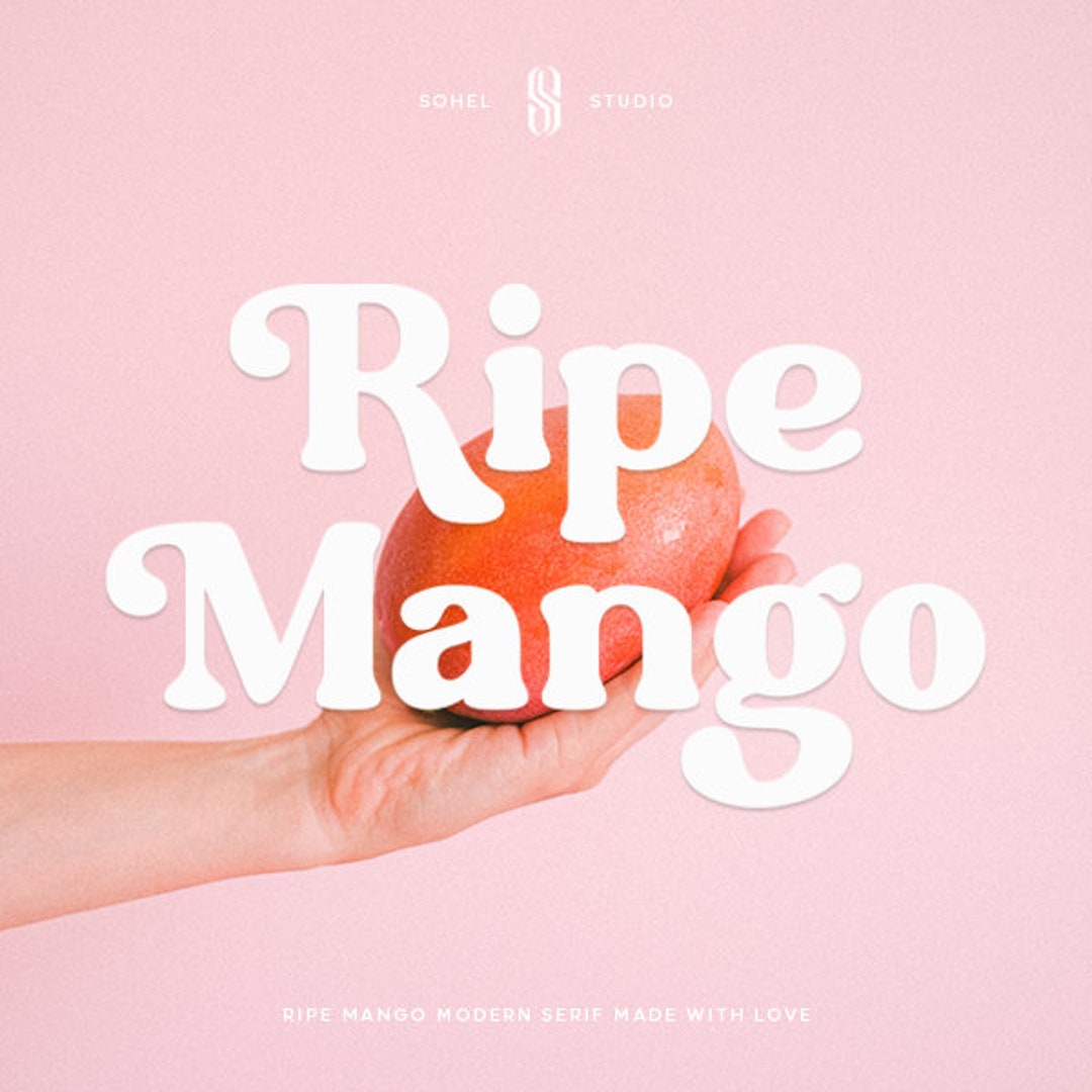 Ripe Mango - Retro Display Font, Bold Serif Typeface, Vintage Style ...
