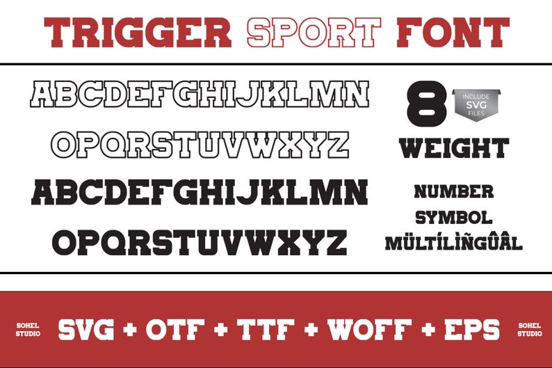 Trigger – SPORT FONT SVG, Instant Download, Sport Alphabet Svg, Sport ...