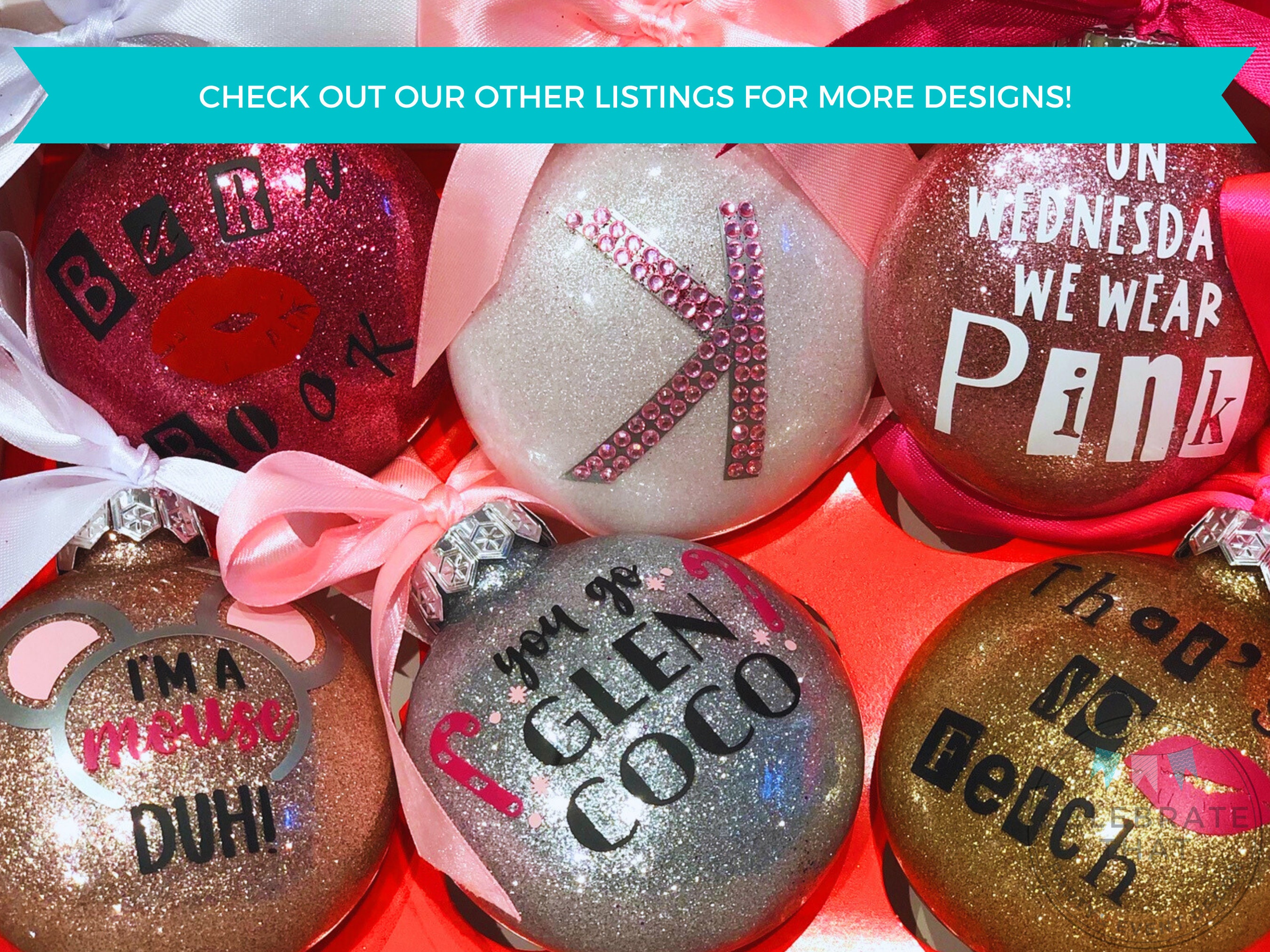 Mean Girls on Wednesdays We Wear Pink Christmas Decoration Handmade ...